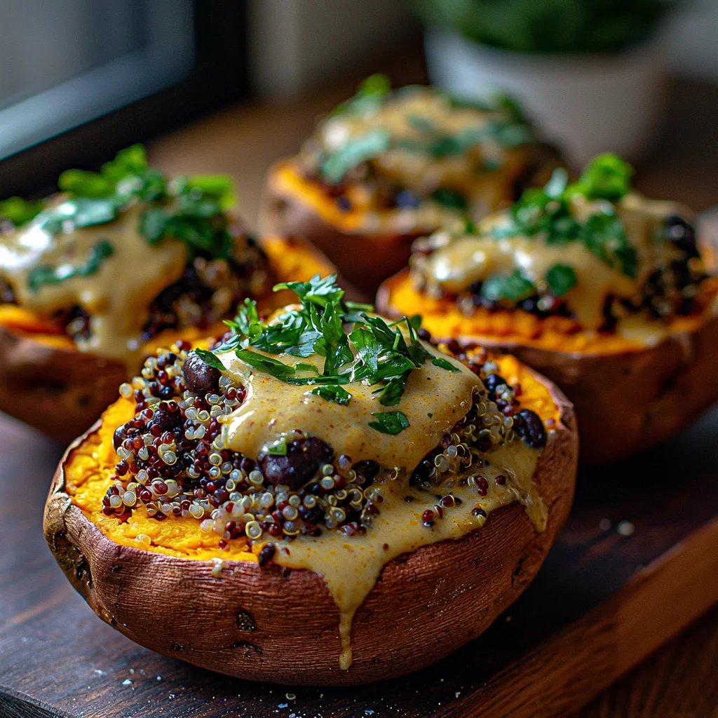 High Protein Stuffed Sweet Potatoes Recipe